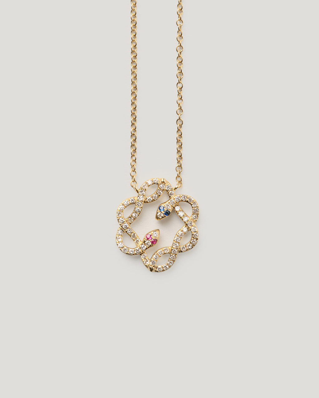 Ruby, Sapphire and Diamond Snake Face Necklace – Shop SWOON
